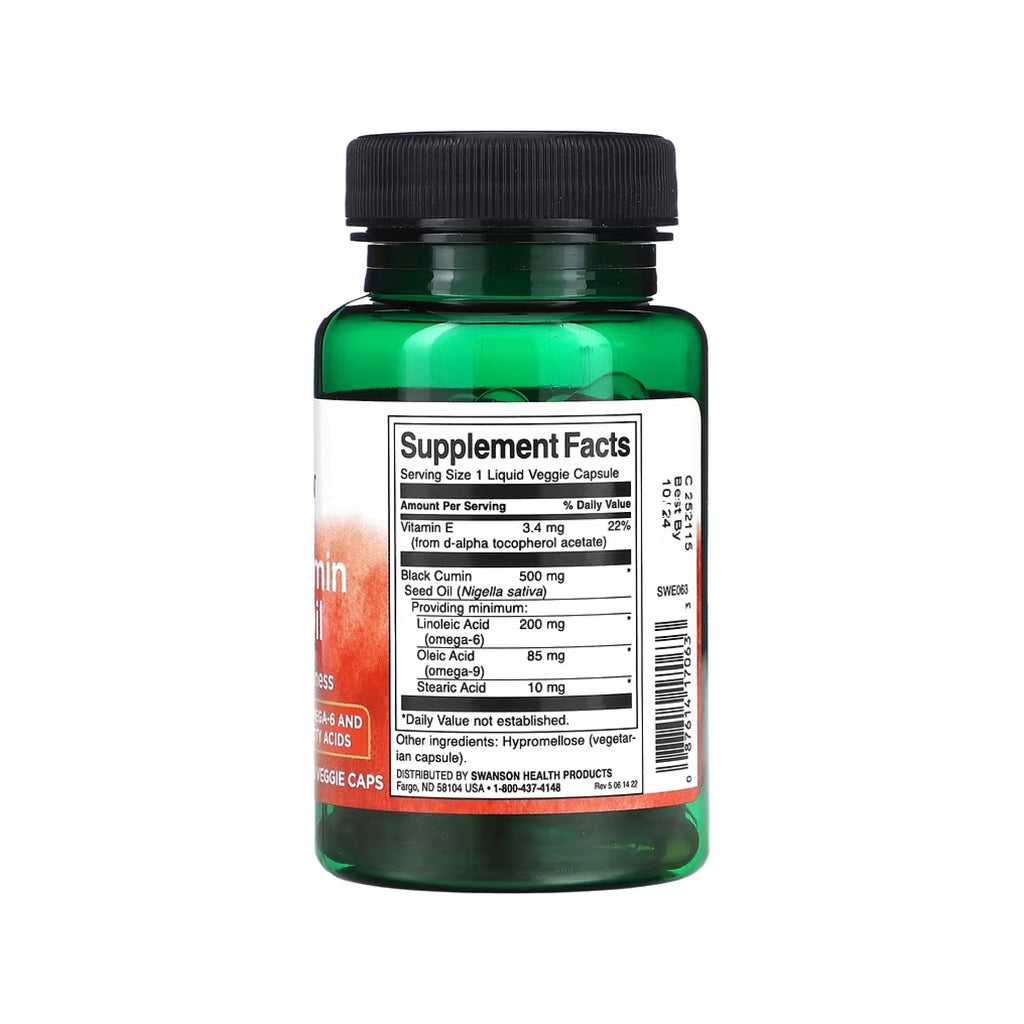 Swanson Black Cumin Seed Oil 500mg | Protein Superstore